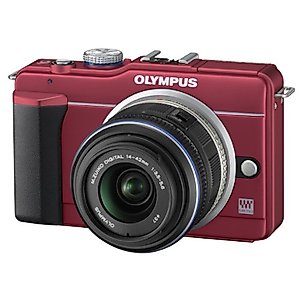Olympus Pen E-PL1s 12.3MP Live MOS Micro Four Thirds Interchangeable Lens Digital Camera with M.ZUIKO Digital 14-42mm F3.5-5.6 II (RED) International Version (No Warranty)