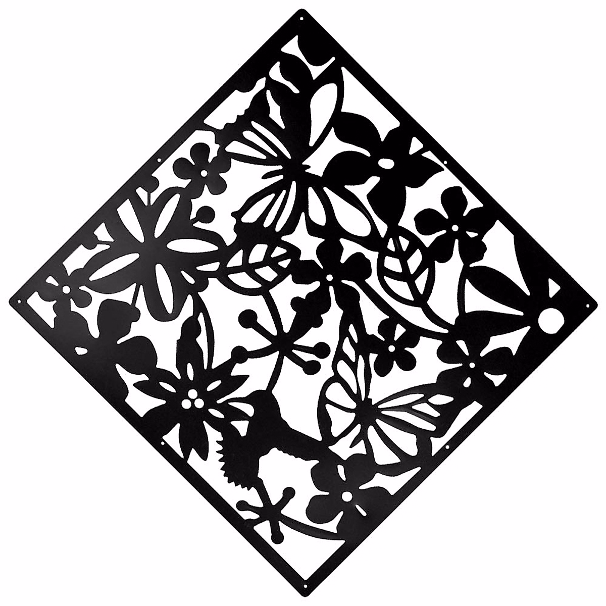 ANMINY 24 PCS Hanging Room Divider Flower Carving Pattern Panels Decorative Wall Screen Panel Hollow Out Design for Living Dining Room Kitchen Bedroom Office Restaurant Home Hotel Decor - Black+White