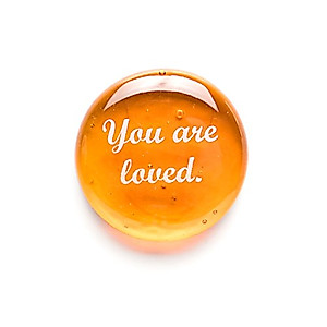 Lifeforce Glass Encouragement Stones, Motivational and Inspirational Quotes and Sayings on Translucent and Opaque Glass Stones, Set of 6 in a Deluxe Box