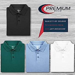 Premium Wear Boys High Moisture Wicking Polo T Shirts | Black - X-Large