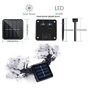 DYTesa Halloween Solar String Lights, 21.3 Ft 30 LED Purple Spider LED Lights IP65 Waterproof for Halloween Outdoor Indoor Party Decor, Patio, Lawn, Garden, Yard