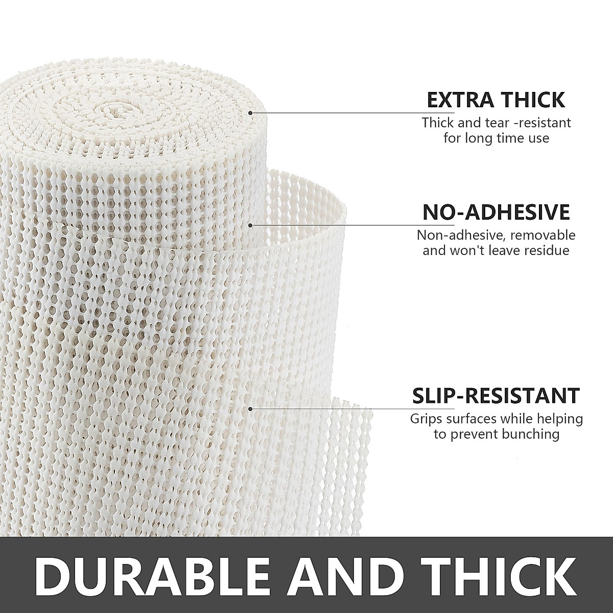 TJWODO Shelf Cabinet Liner,Drawer Liners Non Adhesive Easiest Install Mat, Strong Grip Bottom,Easy Clean Non Slip Shelving Liner for Kitchen Cabinets,12" x20'