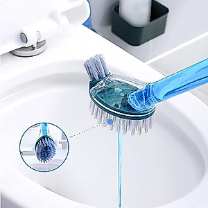 Creative Brush Toilet Brush Double Sided Brush Head Toilet Cleaner Brush Plastic Handle Toilet Bowl Brush and Stand
