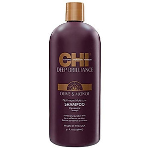CHI Deep Brilliance Olive & Monoi Optimum Moisture Shampoo & Conditioner with 2 Pumps 32oz Bundle