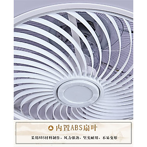 PIAOCAIYIN Modern Led Ceiling Fan with Light, Dimmable Round Chandelier Lamp, 110V Flush Mount Low Profile Fan, Adjustable Speed and Color Temperature, Remote Control, for Bedroom Dining Room