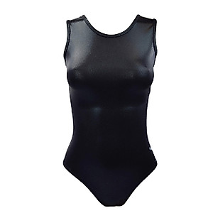 Sookie Active Metallic Sheen Classic Tank Leotard (Deep Black, Ladies - Small)