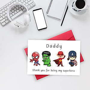 BENNLOOS Cute Thank You Card for Daddy, Hilarious Father's Day Card for Dad, Lovely Dad Birthday Gifts from Son Daughter Children, Happy Birthday Card for Papa