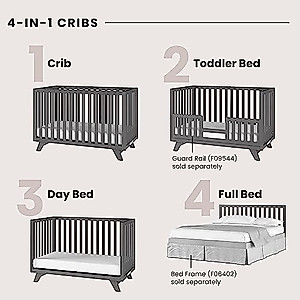 Child Craft SOHO 3 Piece Nursery Furniture Set, 4-in-1 Convertible Crib, 4 Drawer Chest and 3 Drawer Changing Table Dresser (Cool Gray)