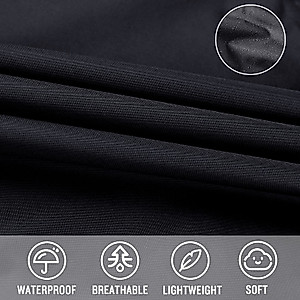 SaphiRose Unisex Rain Poncho Hooded Waterproof Raincoat for Adults Women (Black-White)