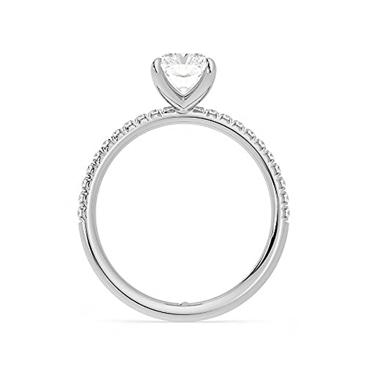 CUSTOMIZE JEWELS 1.50 Carat- 8x6 MM Radiant Cut Solitaire Moissanite Engagement Ring In 14k Gold with Accent Stone For Women,D-VVS1 (14k White Gold, 5.5)