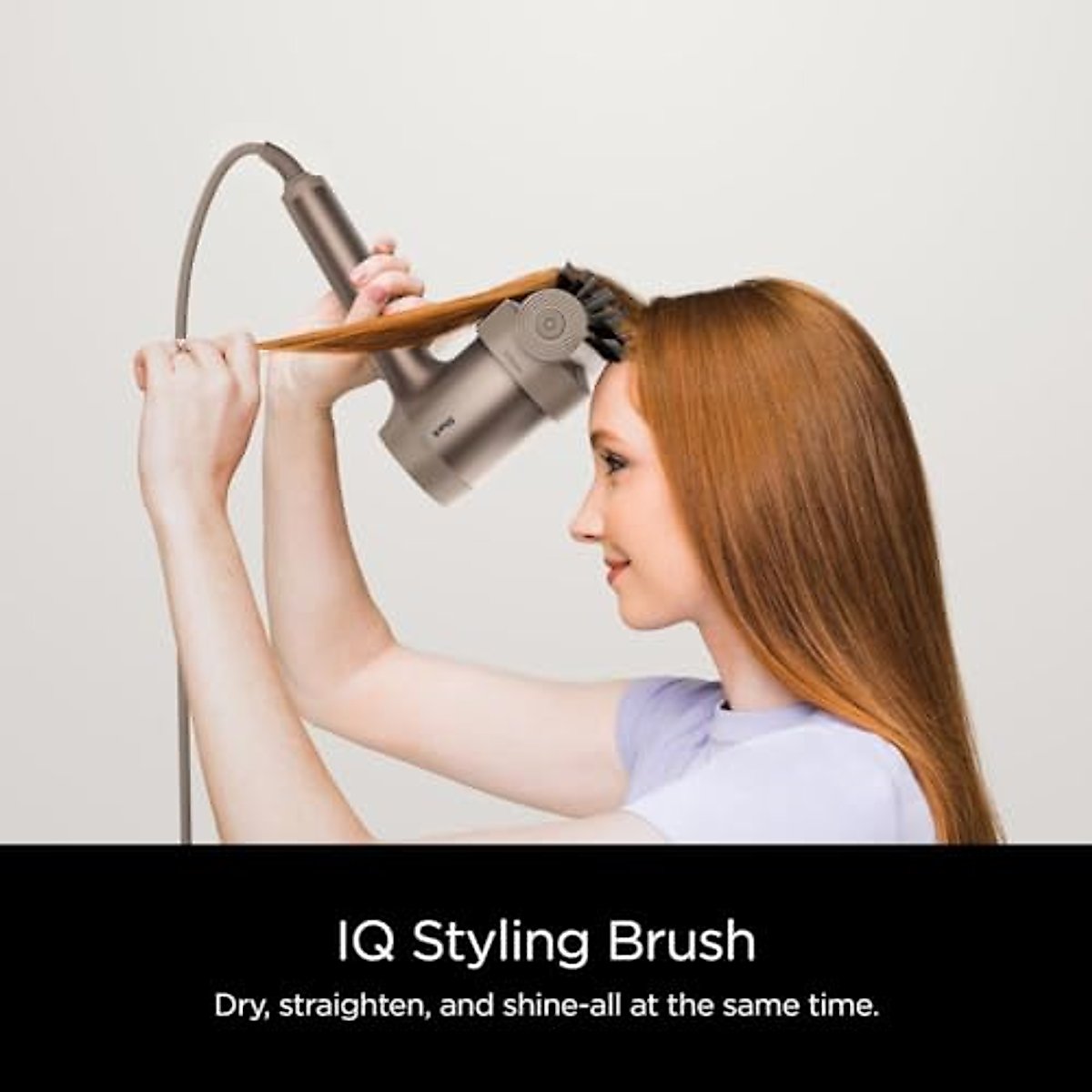 Shark HD120BRN Blow Dryer HyperAIR Fast-Drying with IQ 2-in-1 Concentrator, Styling Brush, and Curl-Defining Deep Diffuser Attachments, Ionic, No Heat Damage, for All Hair Types, Stone