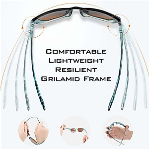 KastKing Tazlina Polarized Sport Sunglasses for Men and Women, Gloss Demi Frame, Brown - Chartreuse Mirror