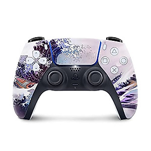 TACKY DESIGN Wave Watercolor Skin for PS5 Skin Digital Edition, Playstation 5 Console and 2 Controllers, PS5 Purple Pastel Kawaii Skin Vinyl 3M Decal Stickers Full wrap Cover (Digital Edition)