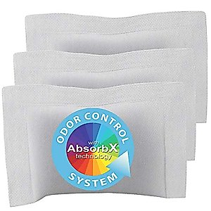 iTouchless AbsorbX Odor Removers 3-Pack Biodegradable Deodorizer Filters fits Trash Cans with Standard Size Compartment, for Fresh Smelling Kitchen, Bathroom, Home, Office, White