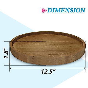 Lazy Susan Turntable Cabinet Organizer, Wood Kitchen Turntable Storage Organizer for Kitchen Cabinets, Pantry, Refrigerator, Counter top, Spinning Counter Storage Organization