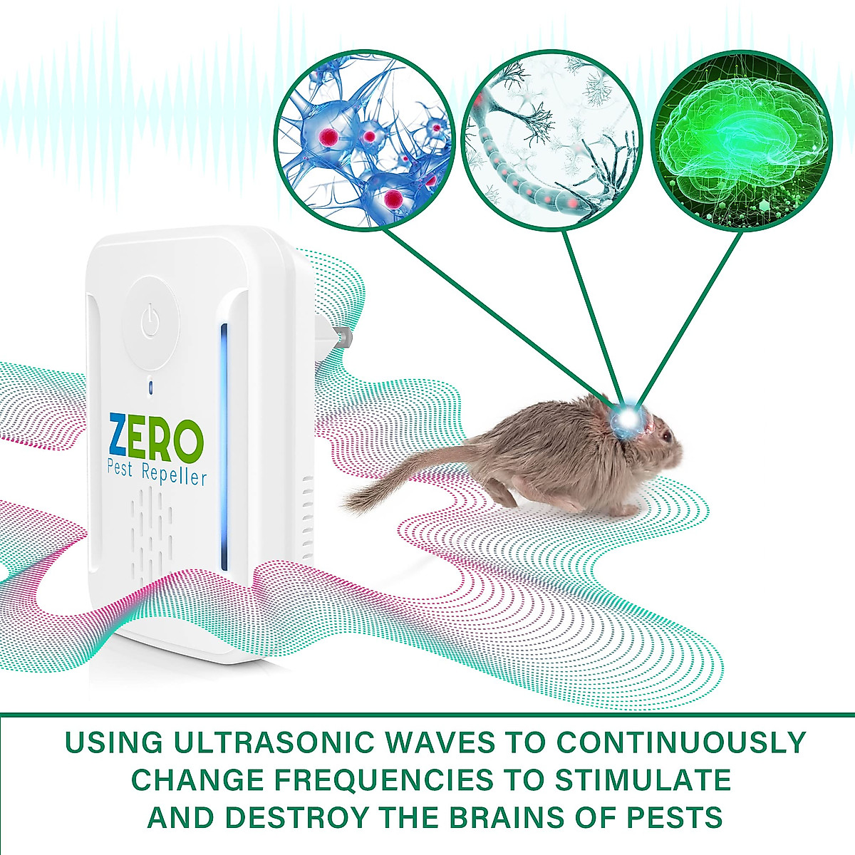 2024 Upgraded Version Ultrasonic Repeller Pest & Insect Repeller, Ultrasonic Repellent for Roach, Rodent, Mouse, Bugs, Mosquito, Mice, Spider, Ant,3 Mode Switching,6 Packs