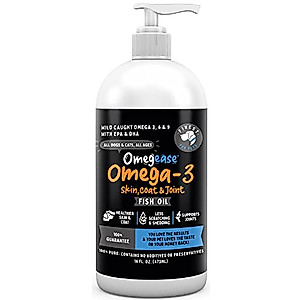Omegease Omega 3, 6 & 9 Fish Oil for Dogs and Cats, 16 Ounces