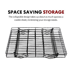 Shellkingdom Cooling Racks, Stainless Steel Non-Stick Baking Racks And Oven Safe Wire Cool Racks for Cookies, Cakes and Baking,3-Tier,Foldable