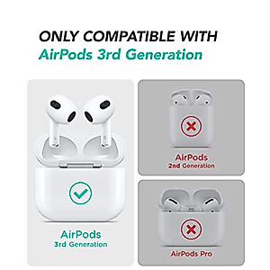 MOBOSI AirPods 3rd Generation Case 2021, Hard Shell Design Full-Body Protective Vanguard Armor Military AirPod 3 Case Cover with Keychain for AirPod Case 3rd Generation Case [LED Visible], Black