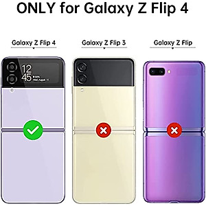Galaxy Z Flip 4 Case with Ring Holder, Wireless Charging Anti-Scratch Shockproof Case for Samsung Z Flip 4 5G. (Blue Purple)