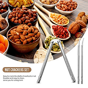 Drincarier Lobster Crackers and Picks Set, 10-Piece Crab Leg Cracker Tools - Stainless Steel Seafood Crackers & Forks Nut Cracker Set - Dishwasher Safe