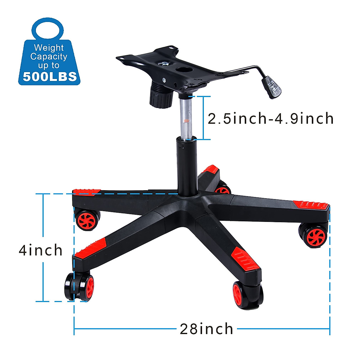 Frassie 28 Inch Nylon Gaming Office Chair Base Replacement Swivel Set Chair Base with Bottom Plate Stand Cylinder, 5 Casters