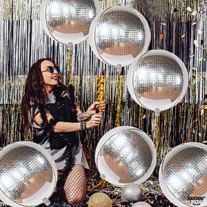 KatchOn, Silver Disco Ball Balloons - 22 Inch, Pack of 6 | Silver Disco Balloons | Shiny Silver Balloons for Bachelorette Party Decoration | New Years Balloons for New Years Eve Party Supplies 2025