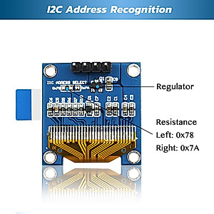 IZOKEE 0.96'' I2C IIC 12864 128X64 Pixel OLED LCD Display Shield Board Module 4 Pin for Arduino for Raspberry Pi (Pack of 3pcs, White-IIC)
