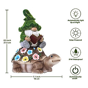 Nacome Solar Garden Gnomes Decorations for Yard - Outdoor Gnomes Statues for Patio,Yard,Balcony,Lawn Ornament,Garden Gifts for Women/Mom/Grandma,Mom's Best Gift