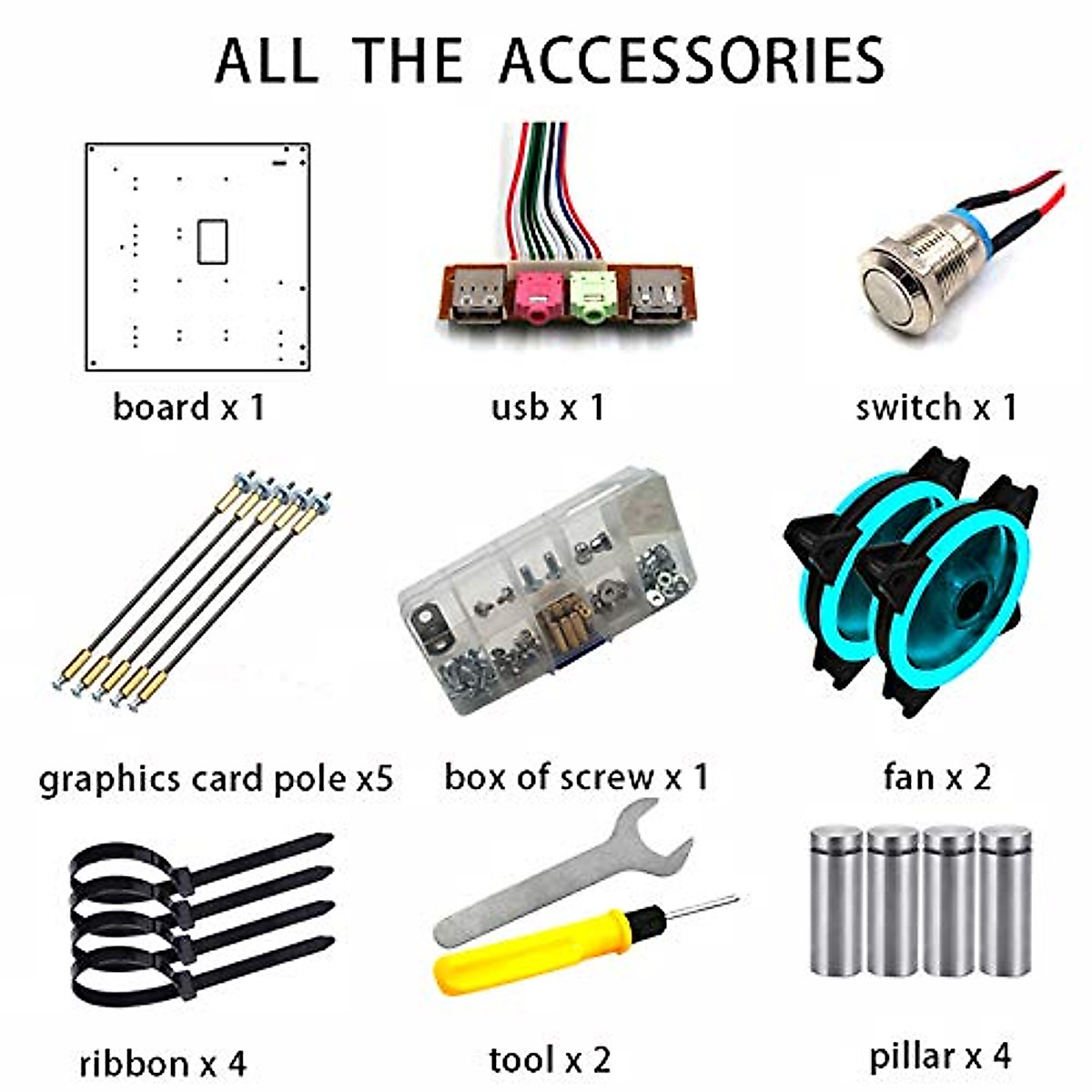 DIY Acrylic Glass Gaming Computer Case Chassis Open Frame Panoramic Viewing Creative Personality ATX Transparent Chassis Test Bench