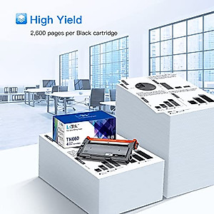 LxTek Compatible Toner Cartridge Replacement for Brother TN660 TN-660 TN630 TN-630 to Compatible with MFC-L2740DW HL-L2300D HL-L2380DW HL-L2340DW HL-L2320D DCP-L2540DW Printer(4 Black), High Yield