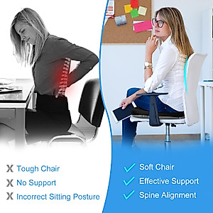 Seat Cushion for Desk Chair for Hip Pain Relief Desk Chair Cushion for Tailbone Pain Relief Gaming Desk Office Chair Cushion Memory Foam Seat Cushion Ergonomic Patented Design Car Office Chair Pad