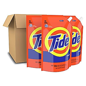 Tide Laundry Detergent Liquid Soap Pouches, High Efficiency (HE), Original Scent, 93 Total Loads (Pack of 3)