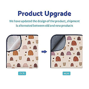 Baby Splat Mat for Under High Chair, 51 x 51 Inch Boho Splash Mat, Waterproof and Washable Spill Mat, Anti-Slip Floor Protector