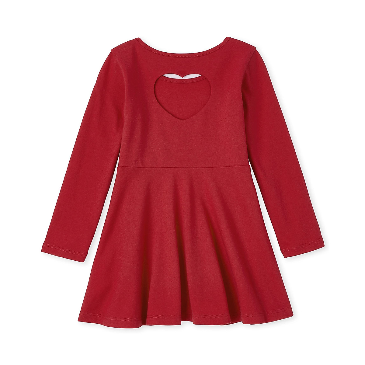 The Children's Place Baby Girls and Toddler Long Sleeve Fashion Skater Dresses Casual, Classic Red, 5T US