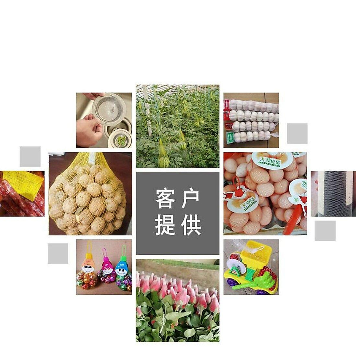 Reusable Produce Bag 15 inch mesh Storage Bags Comes with Loop-Style Closures for Grocery Shopping & Storage of Fruit Vegetable seadfood Garden Produce-Eco Friendly Net Bags 100pack