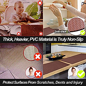Shelf Liner Non Slip, Waterproof Thick Drawer Liners, Durable Grip Non-Adhesive Kitchen Cabinet Liner, Washable Fridge Liner Mat Cover for Pantry Shelves Storage Refrigerator Organizer (20 FT, Brown)