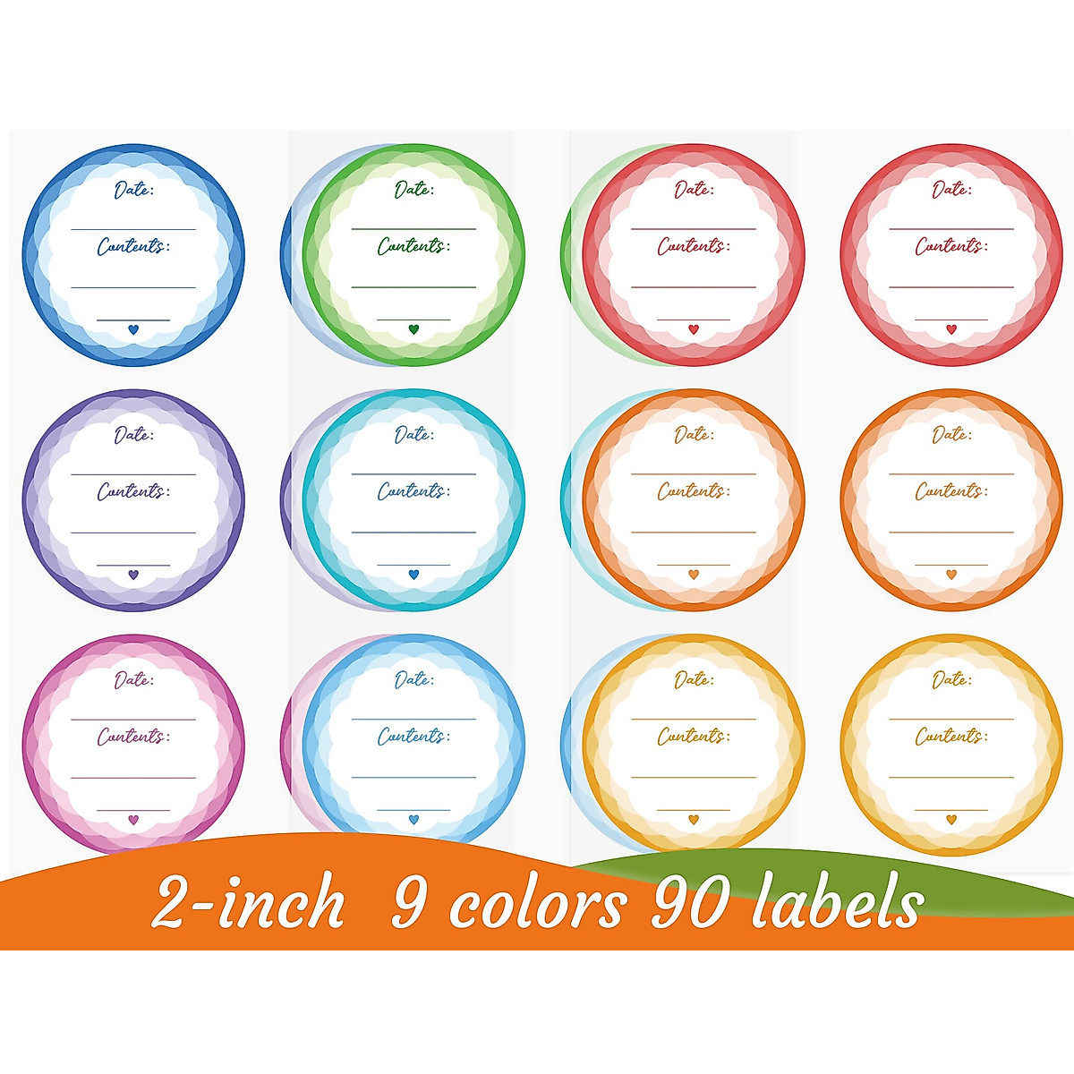 Removable Mason Jar Lid Labels, Canning Labels, Waterproof Write-On Pantry Sticker for Food Container, Glass Bottle, Canned Jam, Preserve, Home & Kitchen Organization, Set of 90 (Garden Flowers)