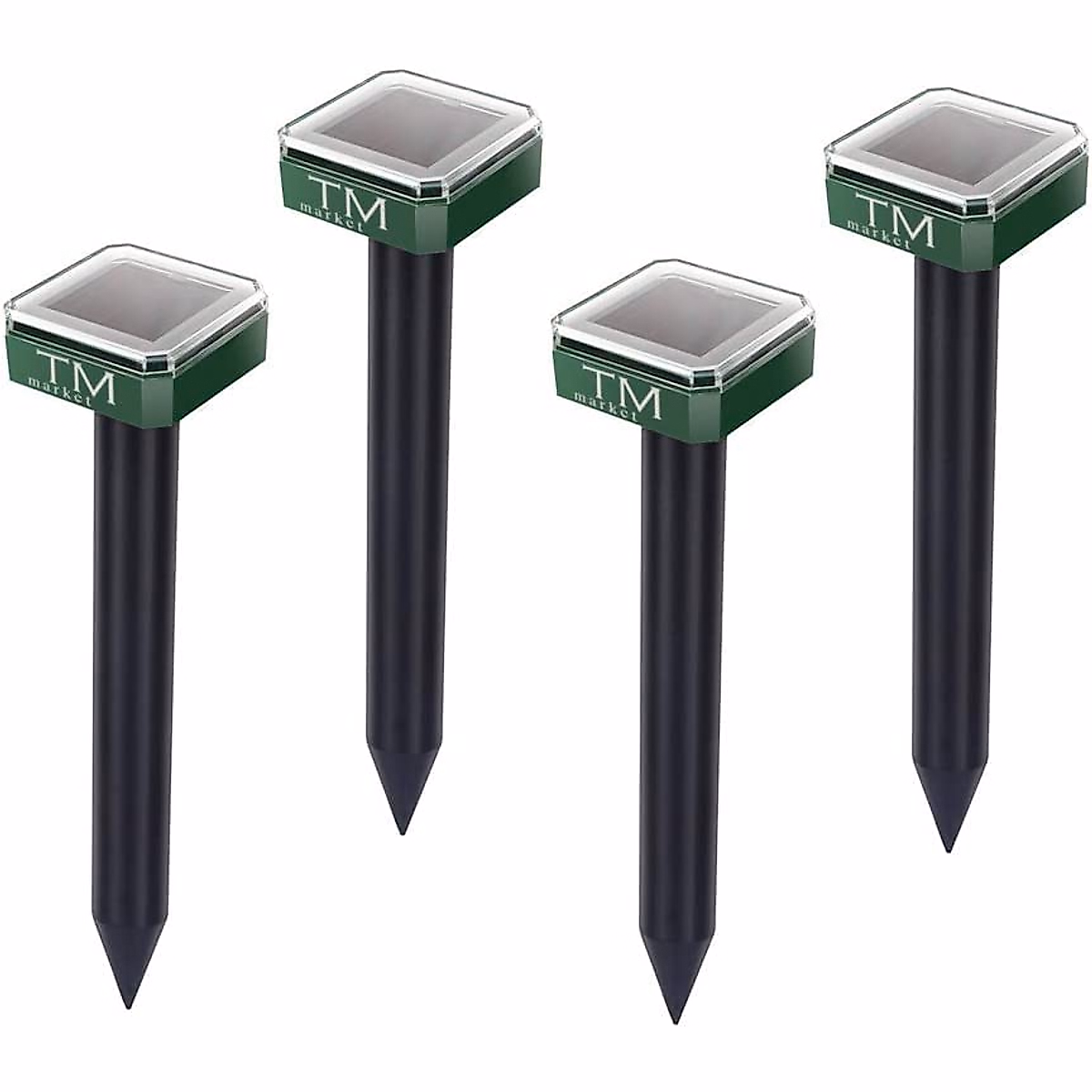 [4 Pack] Solar Sonic Mole Repellent Gopher Repellent Groundhog Detergent Protect Outdoor Lawn and Garden (4)