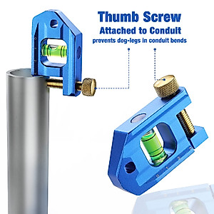 WORKPRO Conduit Bending Level, Magnetic Level, Pipe Level, Bubble Vial for 90° Measurement, Aluminum Alloy Construction, 2.5-inch, Cobalt Blue