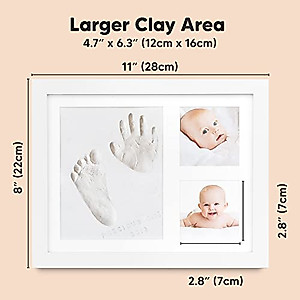 Baby Hand and Footprint Kit - Baby Footprint Kit - Baby Keepsake - Baby Shower Gifts for Mom - Baby Picture Frame for Baby Registry Boys,Girls (Alpine White)