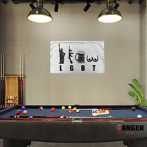 Banger - LGBT - Liberty Guns Beer Tits Motivational Inspirational Office Gym Wall Dorm Decor Design on a 3X5 Feet Flag with 2 Grommets for Easy Outdoor Hanging. Authentic BANGER FLAG