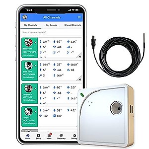 UbiBot Industrial Wireless Remote Temperature Humidity Ambient Light Sensor 2.4GHZ WiFi 24/7 Alerts Data Logger Free iPhone/Android Apps Monitor Anywhere, Anytime! IFTTT WS1 Temperature Probe Combo