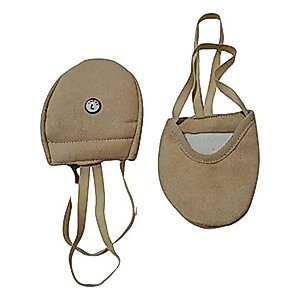 TW Microfiber Elastic Ballet Half Shoes Rhythmic Gymnastics Shoe (us_Footwear_Size_System, Adult, Women, Alpha, Medium, Medium) Tan
