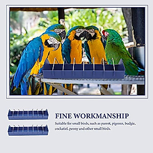 Happyyami Goat Feeder Cattle Feed Trough 2pcs Pigeon Feeder Slot Container Fowl Feeding Dish Bird Storage Trough Food Dispenser Pigeon Cage Supplies 40CM Blue Horse Water Buckets Small Container