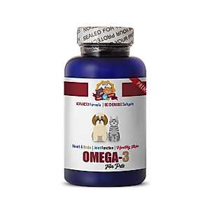 cat Skin and Coat Treats - Omega 3 for Pets - CAT and Dog Treats - Premium Healthy Supplement - Omega 3 for Cats chewable - 180 Softgels (1 Bottle)