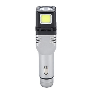 Jopwkuin Car Charged Emergency Torch, Emergency Automobile Tool Handheld Dual Light Source with Window Breaker for Vehicle (Single Light)