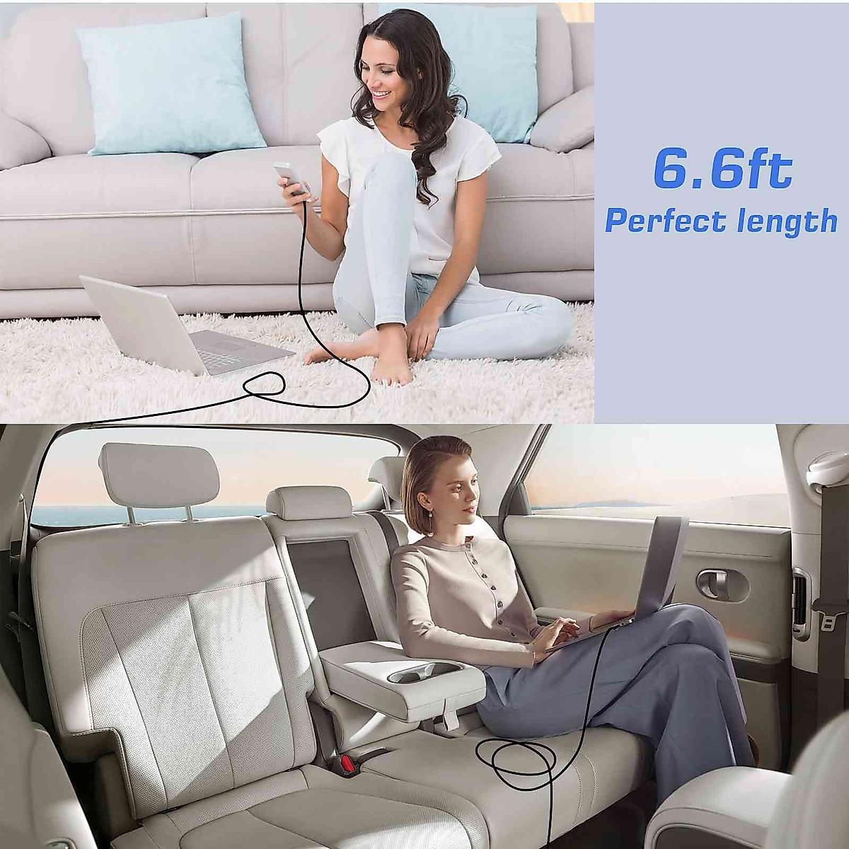 UrbanX USB C to USB C Cable 6.6ft 100W, 2Pack, USB 2.0 Type C Charging Cable Fast Charge for Microsoft Surface Duo 2, iPad Pro 2020, iPad Air 4,Pixel, Switch, LG, and More (Black)