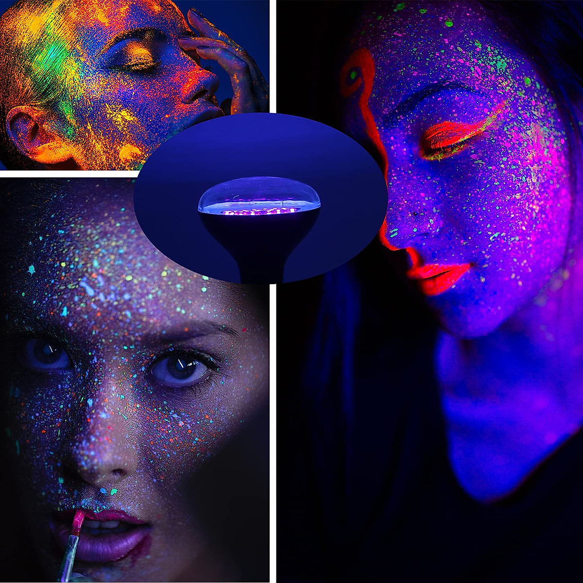 BR30 UV Black Light Bulb - 15W(100w Equivalent) E26 Medium Base, UVA 385-410nm, Blacklight Flood Light Bulbs Perfect for Body Paint, Blacklights Party, Fluorescent Poster, Halloween, Bedroom, 2 Pack