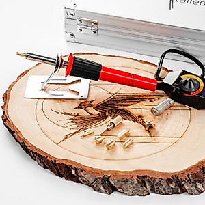 Premium Wood Burning Kit 43PCS | 36Tips, Adjustable Temperature Pen With Stand, Metal Stencil & Pliers. Free Deluxe Case & How To. Complete Gift For An Effortlessly Mastering The Art Of Pyrography